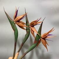 China Soft rubber bird of paradise artificial flower plastic Chinese-style home decoration ornaments for wedding photography for sale