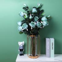 China Real bouquet, living room, TV cabinet, decorative vase, floral arrangement set, simulated flower decoration, Bulgarian moisturizing rose for sale