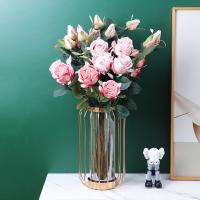 China Real bouquet, living room, TV cabinet, decorative vase, floral arrangement set, simulated flower decoration, Bulgarian moisturizing rose for sale