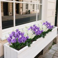 China Simulated 5-head hyacinth and lavender bouquet outdoor flower arrangement for wedding hall roadways and home decoration flower arrangement for sale