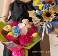 China Polyamine waterproof bouquet paper mirror art paper flower packaging paper for sale