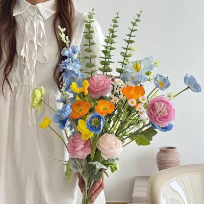China Embroidered ball, rose, simulated flower, fake flower bouquet, living room decoration, graduation season photography, hand-held bouquet photography props for sale