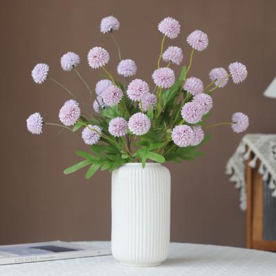 China Simulate 5 Spring Dandelion Ball Chrysanthemum Fake Flowers Home Wedding Decoration Props Decoration Ornaments Advanced Touching Bouquet Creation for sale