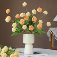 China Simulate 5 Spring Dandelion Ball Chrysanthemum Fake Flowers Home Wedding Decoration Props Decoration Ornaments Advanced Touching Bouquet Creation for sale