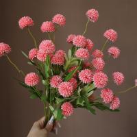 China Simulate 5 Spring Dandelion Ball Chrysanthemum Fake Flowers Home Wedding Decoration Props Decoration Ornaments Advanced Touching Bouquet Creation for sale