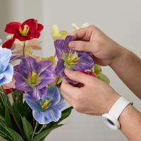 China Simulation tulip purple simulation flower high-end sense realistic cross-border wholesale tulip imitation real and fake flower artificial flower for sale