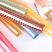 China Colored jelly film, transparent crystal cellophane flower bouquets, fresh flower wrapping paper, OPP film, waterproof floral art wrapping material for sale