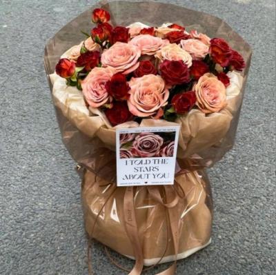 China Colored jelly film, transparent crystal cellophane flower bouquets, fresh flower wrapping paper, OPP film, waterproof floral art wrapping material for sale