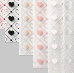 China Jelly film heart launch waterproof floral flower wrapping paper for sale