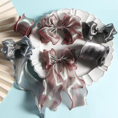 China Korean iridescent pearl edging yarn DIY handmade hair accessory ribbon bow mermaid maiden wave lock edge fishtail yarn for sale