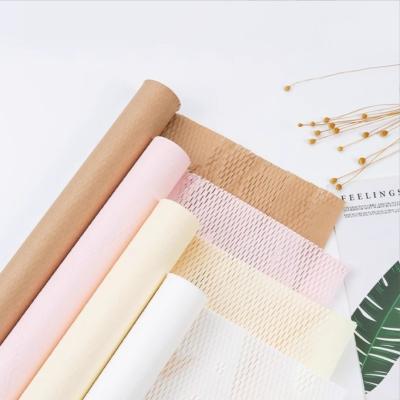 China Honeycomb paper,  pink net red envelope flower paper, mesh paper, bouquet wrapping paper, grid pull net art paper, flower packaging for sale