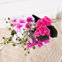 China The simulation flower four-headed Phalaenopsis home soft decoration small branch Phalaenopsis decoration 3d glue touch artificial flower is selling well across borders for sale