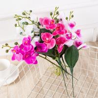 China The simulation flower four-headed Phalaenopsis home soft decoration small branch Phalaenopsis decoration 3d glue touch artificial flower is selling well across borders for sale