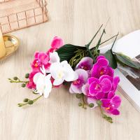 China The simulation flower four-headed Phalaenopsis home soft decoration small branch Phalaenopsis decoration 3d glue touch artificial flower is selling well across borders for sale