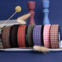China New Japanese and Korean hollowed out ribbon with grid woven ribbon bow hair accessories bouquet packaging woven ribbon shoelaces clothing gift box ribbon for sale