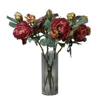 China High-end 28-layer baked edge peony flower home living room decoration artificial flower ornaments wedding artificial flower wholesale for sale
