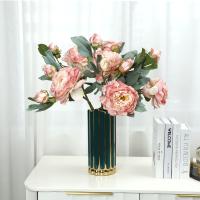 China High-end 28-layer baked edge peony flower home living room decoration artificial flower ornaments wedding artificial flower wholesale for sale