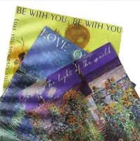 China New Qixi Festival flower bouquet wrapping paper, a popular blue series of paper, Valentine's Day oil-painted style flower wrapping paper for sale