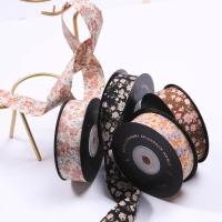 China Double sided small floral discount price ribbon DIY bow hair accessories clothing accessories gift box packaging accessories ribbon for sale