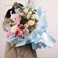 China A popular solid-color paper with a small round bouquet wrapping paper, flower shop floral art, fresh flower packaging, and flower wrapping paper for sale