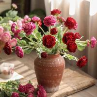 China Three artificial flowers, a thousand postures of lotus, artificial flower arrangements, flower bouquets, living room and dining table decorations, flower art ornaments, and peonies for sale
