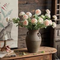 China Three artificial flowers, a thousand postures of lotus, artificial flower arrangements, flower bouquets, living room and dining table decorations, flower art ornaments, and peonies for sale