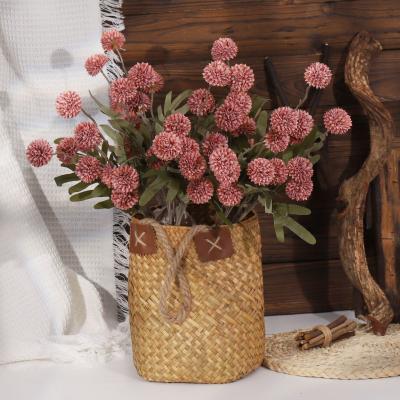 China Simulated rose bouquet, silk flower, plastic flower, fake flower, single branch living room decoration, dried flower, dining table decoration, wedding red flower art for sale
