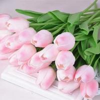 China In stock, we offer high-end tulip bouquets, PU artificial flower ornaments, tulip artificial flowers for home decoration, and silk flower imitations for sale