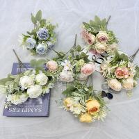 China Simulated Flower Bundle Peony Flower Manufacturer Direct Sales Fake Flower Home Decoration Handmade silk flower for sale