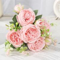 China 5 small rose artificial flowers, Korean-style bouquet, Persian and foreign peony artificial flowers, home wedding roses for sale
