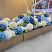 China Artificial hydrangea, wedding hotel, flower arrangement, floral art, background flower arrangement, artificial flower, single hydrangea for sale