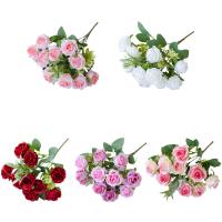 China 10 small roses arranged for weddings, small flower bouquets, hotel home decor ornaments, silk flower simulation flowers, artificial fake flowers for sale