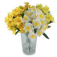 China A bunch of real narcissus flowers for a fresh and clean living room and dining table decoration, artificial floral art, silk flowers and artificial flowers for sale