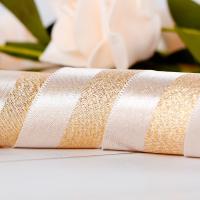 China Wholesale of flower packaging ribbons, gold and silver weft silk thread gift boxes, decorative flower bouquets, bundling straps, bar and holder straps for sale