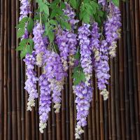 China Simulation of giant wisteria flowers with long branches, plastic fake flowers, silk flowers, indoor living room, hanging rattan strips, photography decoration for sale