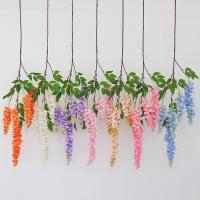 China Simulation of giant wisteria flowers with long branches, plastic fake flowers, silk flowers, indoor living room, hanging rattan strips, photography decoration for sale