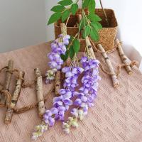 China Simulation of giant wisteria flowers with long branches, plastic fake flowers, silk flowers, indoor living room, hanging rattan strips, photography decoration for sale