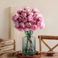 China Simulated Flower Tea Rose Decoration Project Outdoor Manufacturer Wholesale Fake Flower Rose Wedding Photography Props Decoration Arrangement for sale