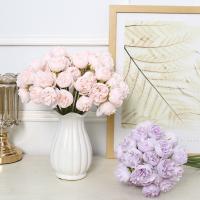 China Simulated Flower Tea Rose Decoration Project Outdoor Manufacturer Wholesale Fake Flower Rose Wedding Photography Props Decoration Arrangement for sale