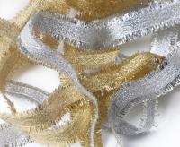China Meisida Gold and Silver Scallion Haired Ribbon Gift Flower Cake Baking Wedding Decoration Gold and Silver Scallion Ribbon for sale