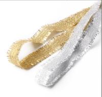 China Meisida Gold and Silver Scallion Haired Ribbon Gift Flower Cake Baking Wedding Decoration Gold and Silver Scallion Ribbon for sale