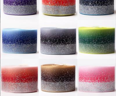 China Handmade decorative rainbow ribbon gradient heat transfer printing powder coated ribbon, size 50 per roll, factory direct sales for sale