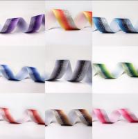 China Handmade decorative rainbow ribbon gradient heat transfer printing powder coated ribbon, size 50 per roll, factory direct sales for sale
