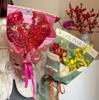 China Classical Palace Style Pictorial Flower Arrangement Flower Packaging Paper for sale