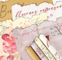 China Flame Lover Art Paper Fire Edge Retro Cowhide Flower Packaging Paper for sale