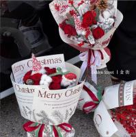 China New Christmas wrapping paper gift box, Christmas Eve apple and peace fruit handmade diy flower bouquet gift paper for sale