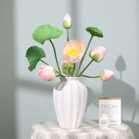 China Lotus artificial flowers, simulated flowers, tactile lotus leaves, lotus pods, new Chinese-style home decoration, simulated green plants, lotus photo props for sale