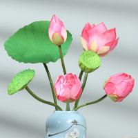 China Lotus artificial flowers, simulated flowers, tactile lotus leaves, lotus pods, new Chinese-style home decoration, simulated green plants, lotus photo props for sale
