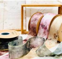 China Ancient style, a plum blossom dyed silk, handmade DIY hair accessories, Hanfu decorative materials, flower bundles, decorative ribbons for sale