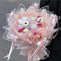 China Valentine's Day, happiness for a lifetime, silver-embossed high-end packaging paper, English opp film wrapped flower paper, flower shop flower packaging material for sale